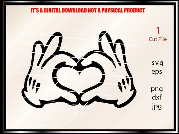 Mouse Hands Heart Svg Birthday Svg Mouse Peace Hand Svg - Etsy