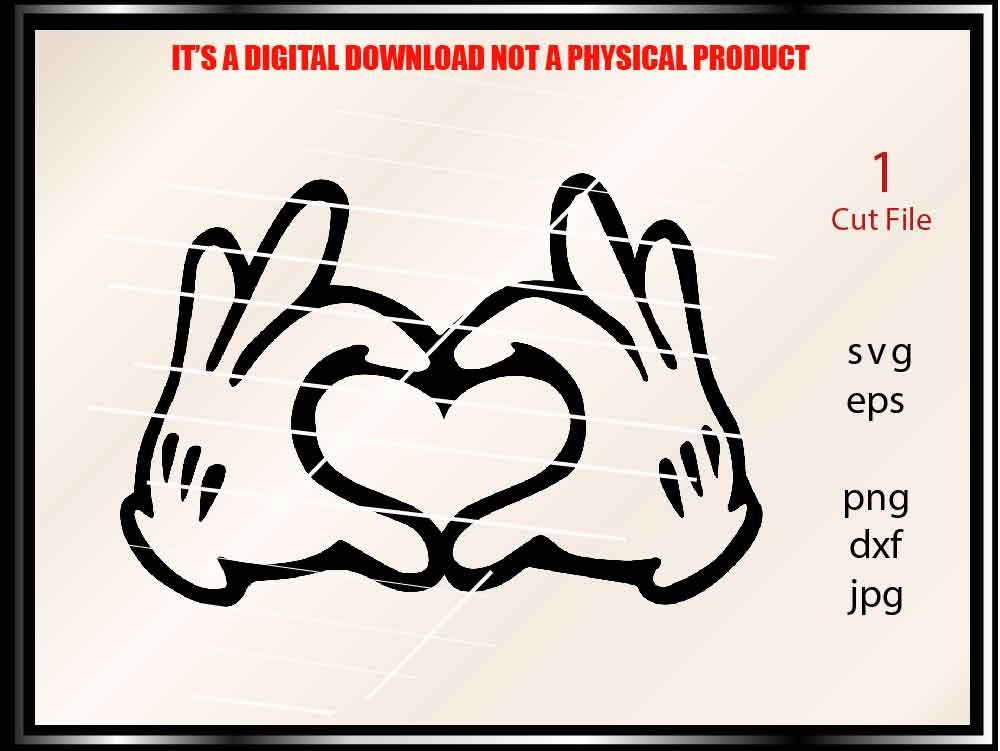 Mouse Hands Heart Svg Birthday Svg Mouse Peace Hand Svg - Etsy