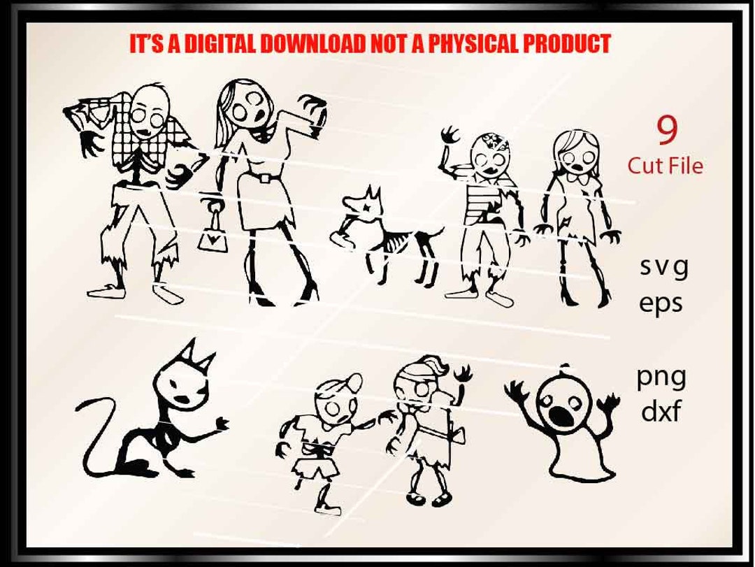 Zombie Stick Family Svg Bundle Zombie Stick Family Cut Files - Etsy