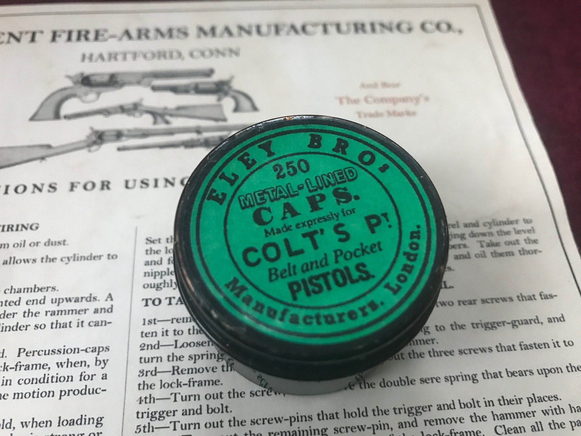 Colt Percussion Cap Tin/empty Japanned Finish - Etsy