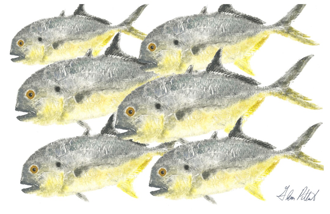 School of Jacks Fish Print - Etsy