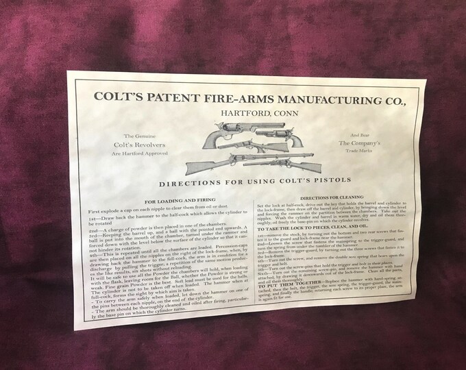 Colt Label With Loading Directions 6 X 9 - Etsy