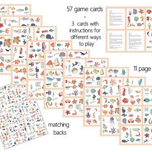 Ocean Printable Matching Game, Under the Sea Busy Bag PDF, Preschool ...