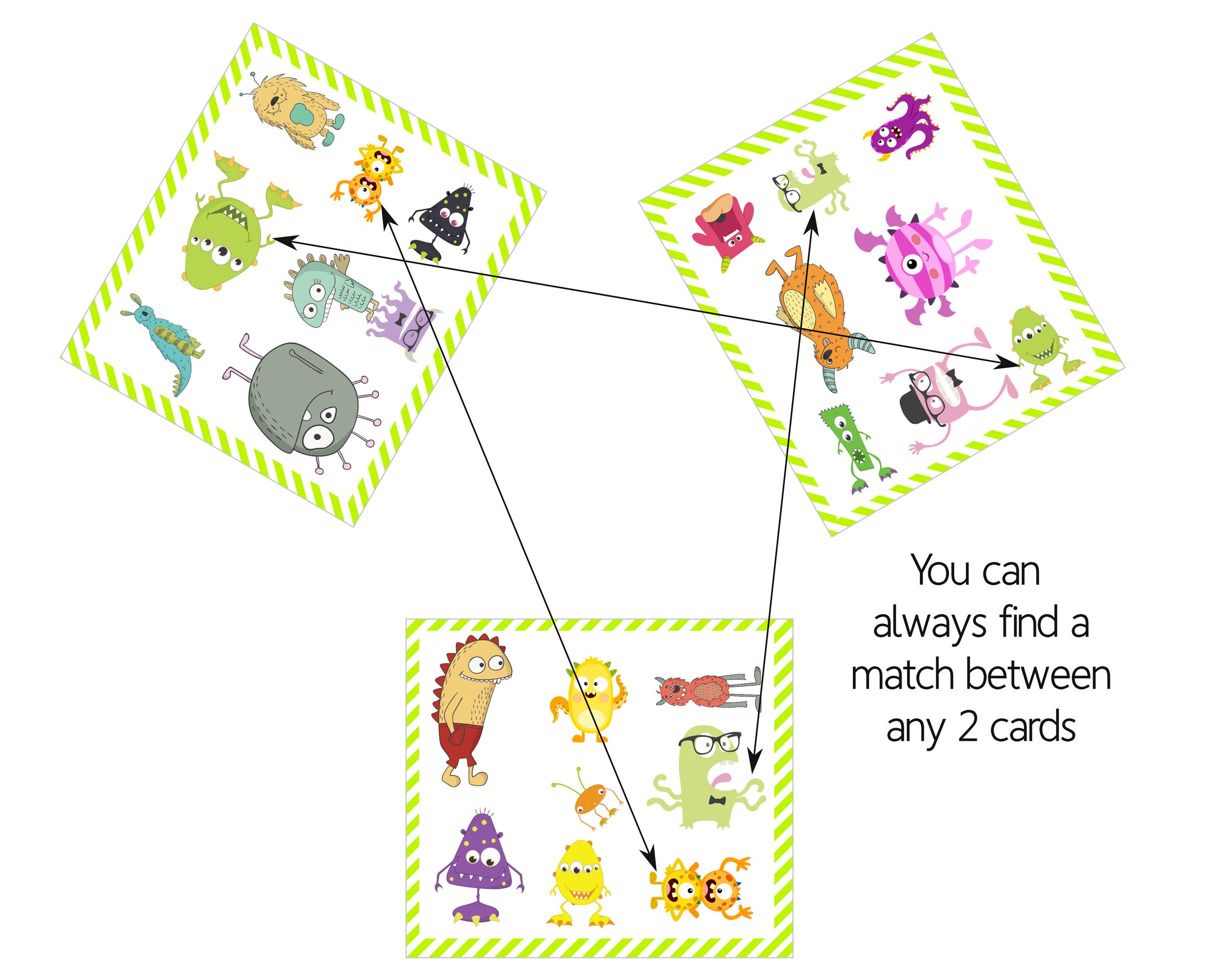 Monster Printable Game Seek It and Find It Matching Game - Etsy