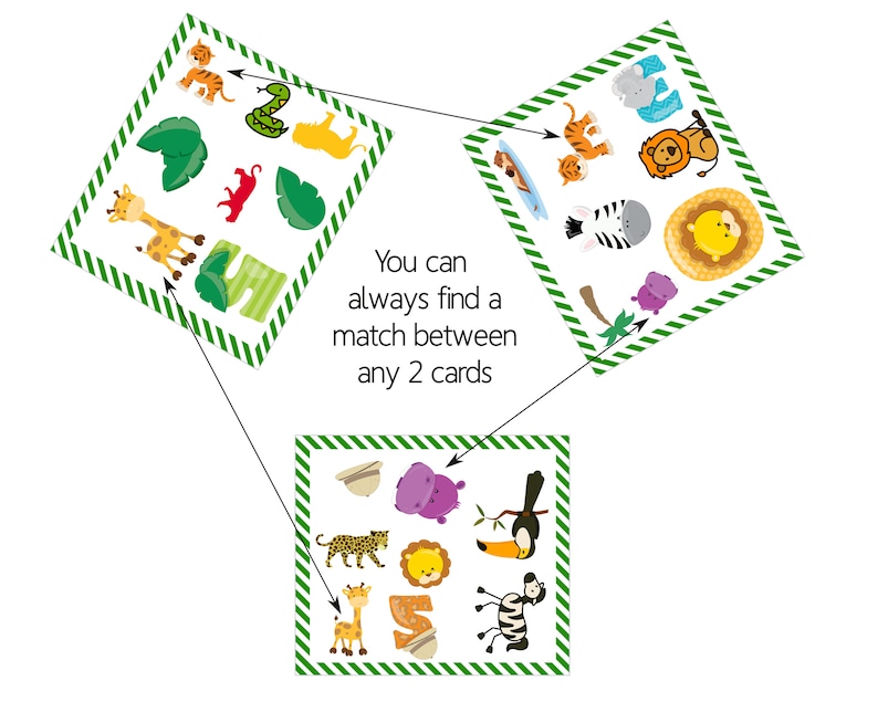 Jungle Animal Matching Game Printable