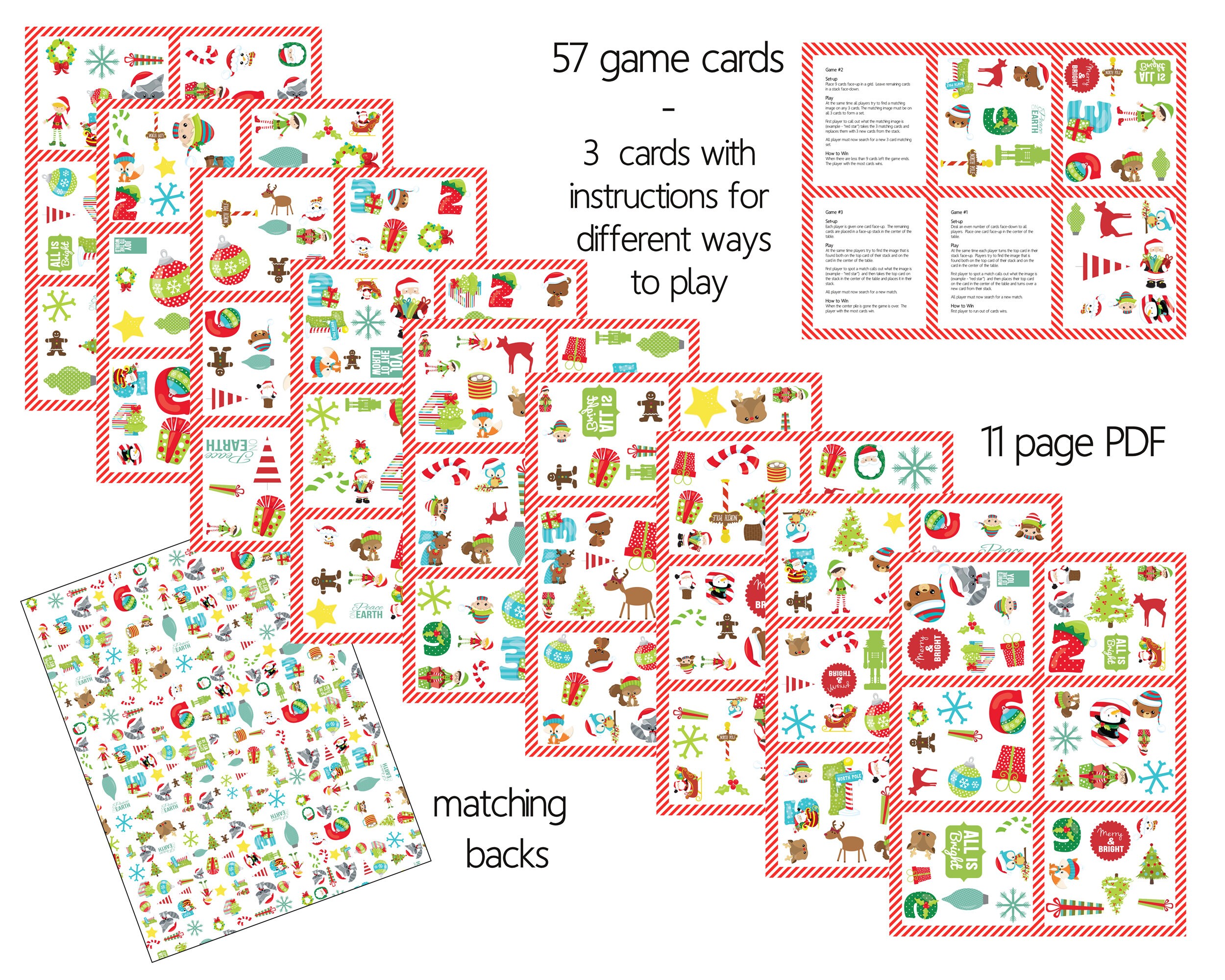 Christmas Matching Game, Printable Children Game, Seek and Find It ...