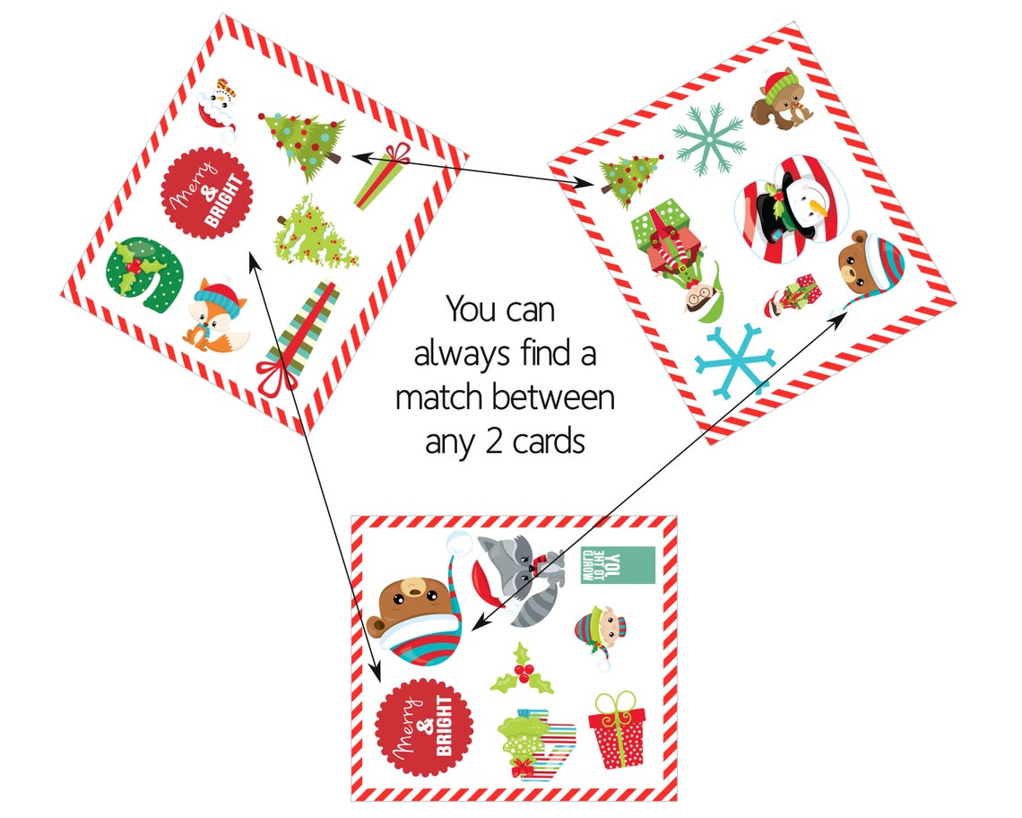 Christmas Matching Game, Printable Children Game, Seek and Find It ...