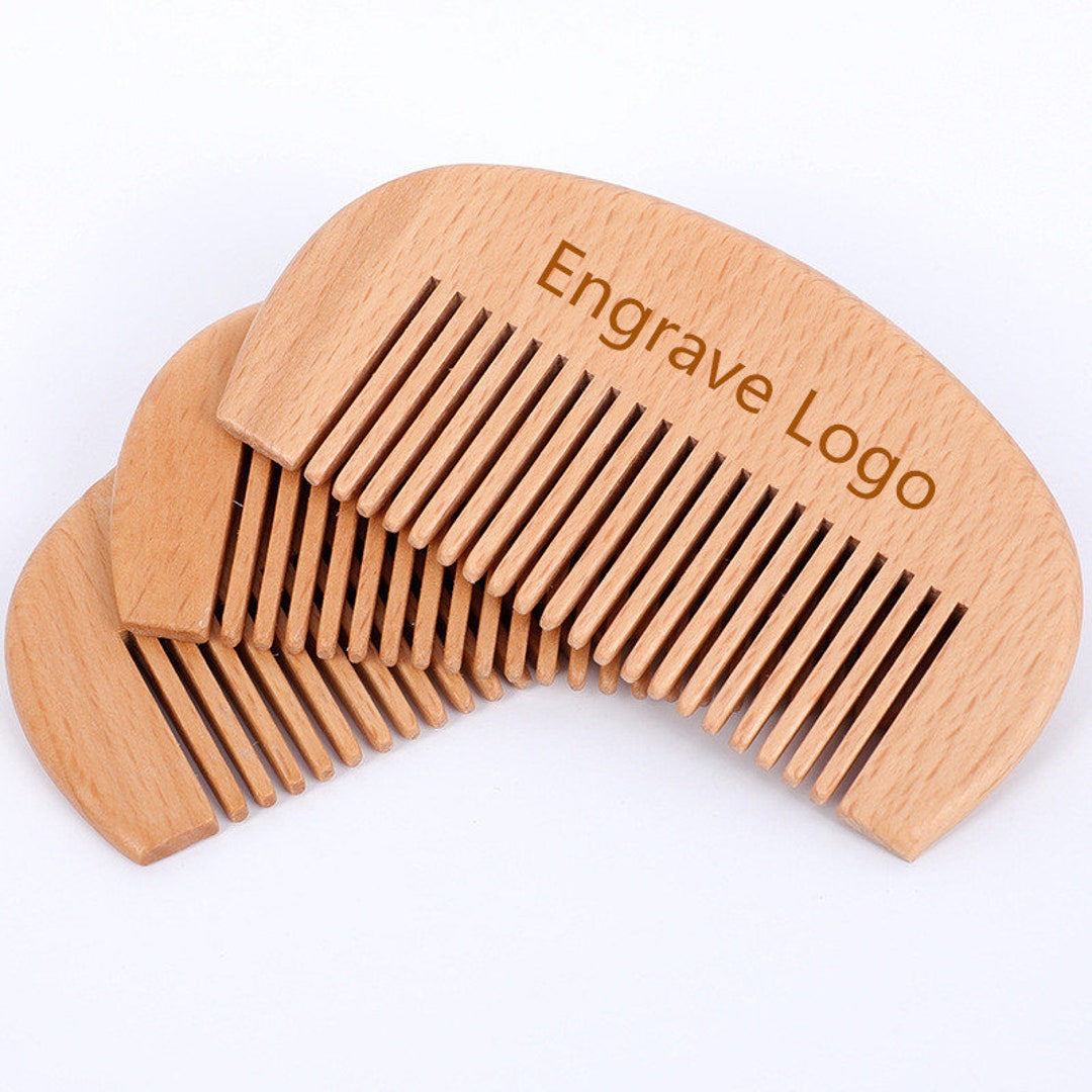 Personalized Customize Logo Combs-handmade Beech Wood Fine Tooth Comb ...