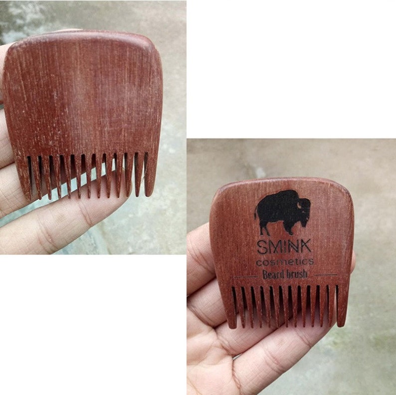 Customize Logo-handmade Red Wood Combs Mini Square Combs Beard - Etsy