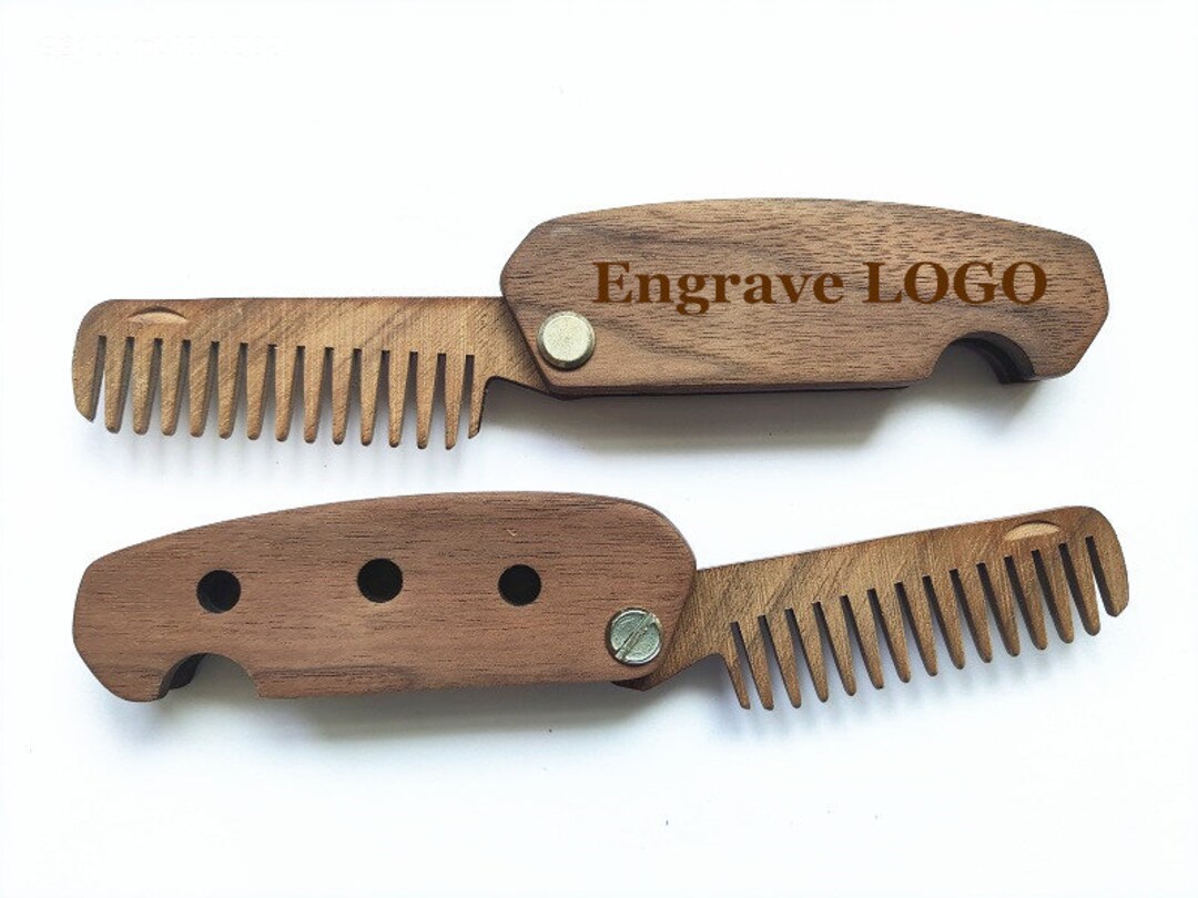 Personalized Engrave Logo-handmade Black Walnut Folding Combs Wide ...