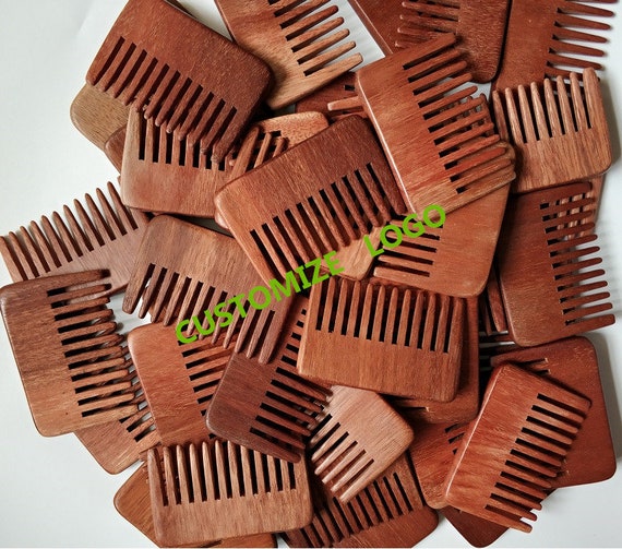 Customize Your Logo-handmade Wide Tooth Wood Comb Beard Care - Etsy
