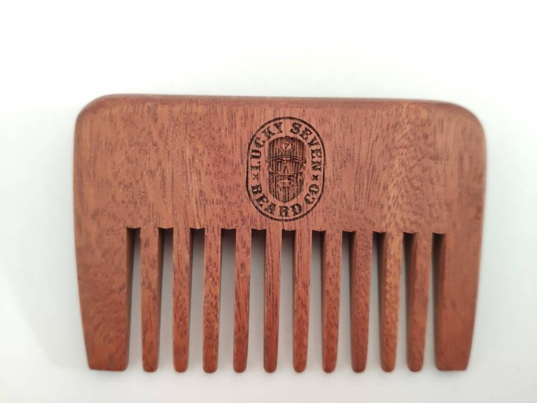 Personalized Customize Your Logo-handmade Wide Tooth Wood Comb Beard ...