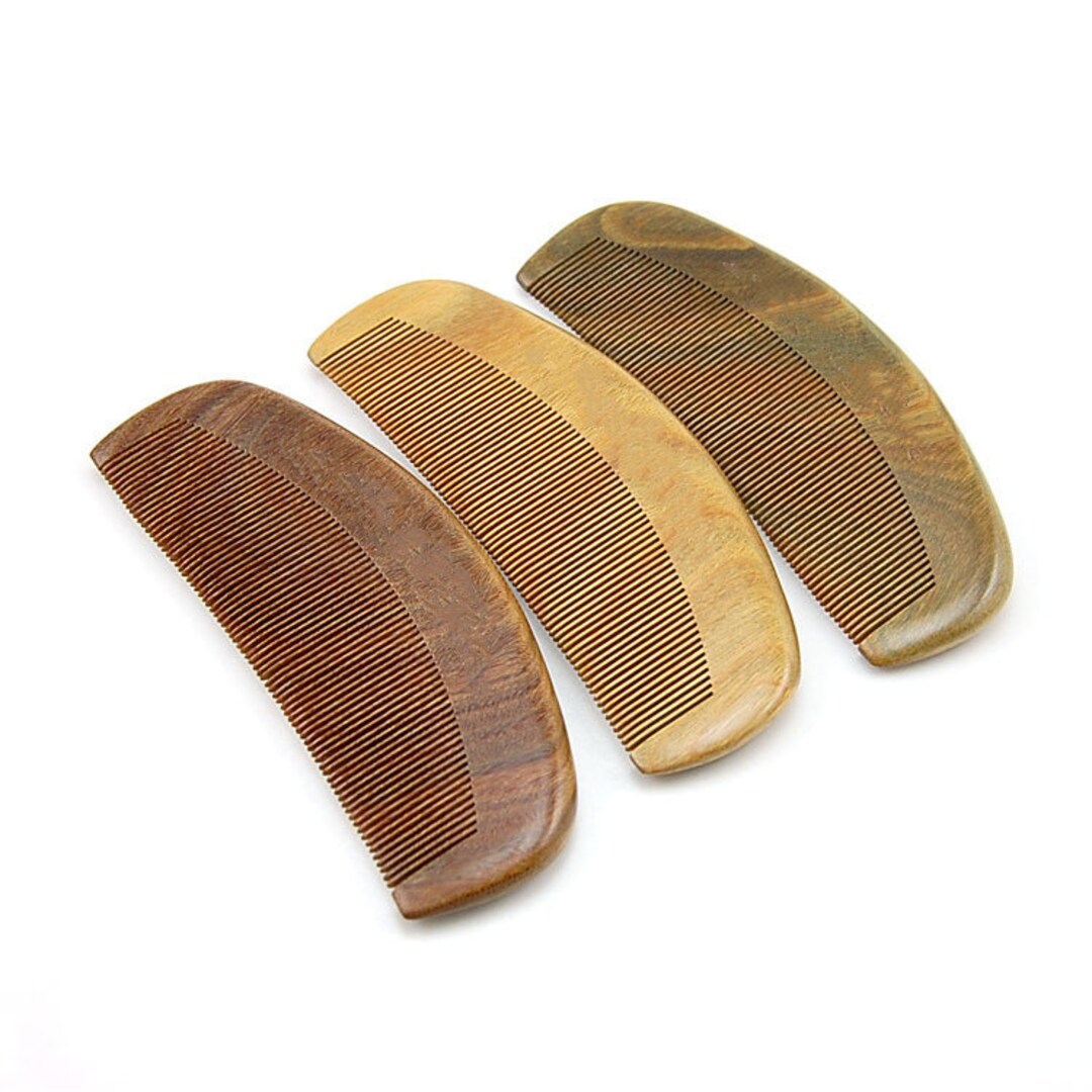Customize Logo Combs-super Fine Tooth Handmade Natural Greensandalwood ...