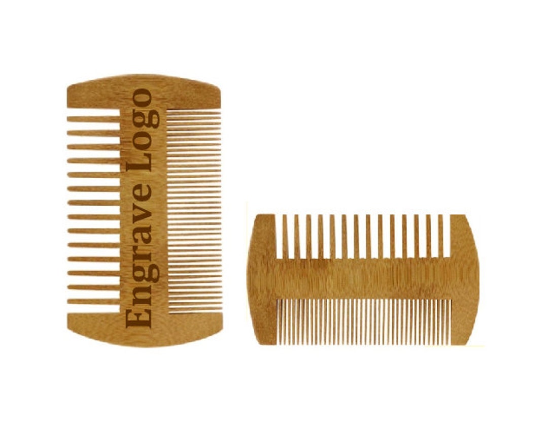 Customize Logo-new Kind Bamboo Wood Comb Two Sides Tooth Beard Care ...