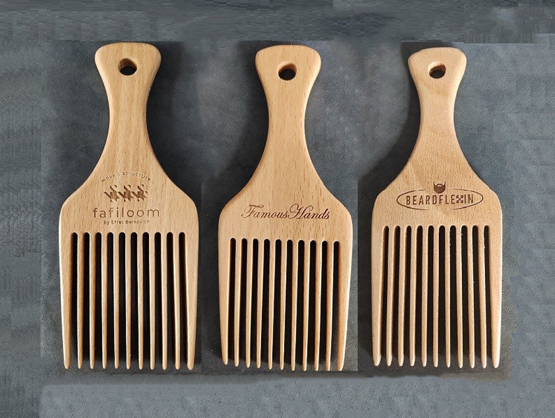 Personalized Customize Logo-handmade Afro Comb Beech Wooden Comb Wide ...