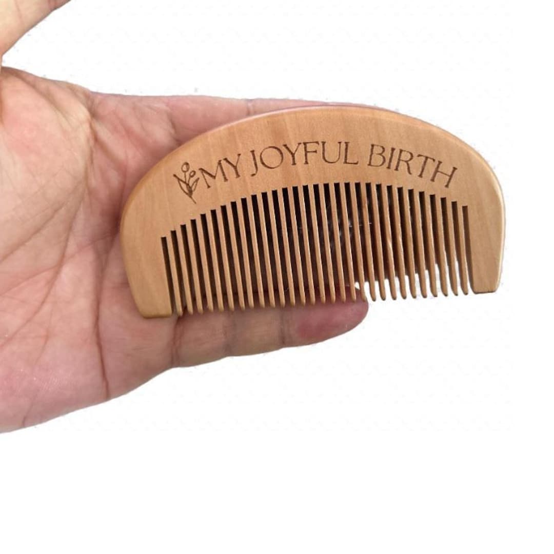 Personalized Customize Logo-birth Comb Fine Tooth Wooden Comb Baby Hair ...