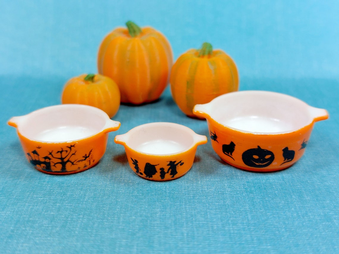 Pyrex Inspired Halloween Spooktacular Bakeware This is a 1:12 - Etsy