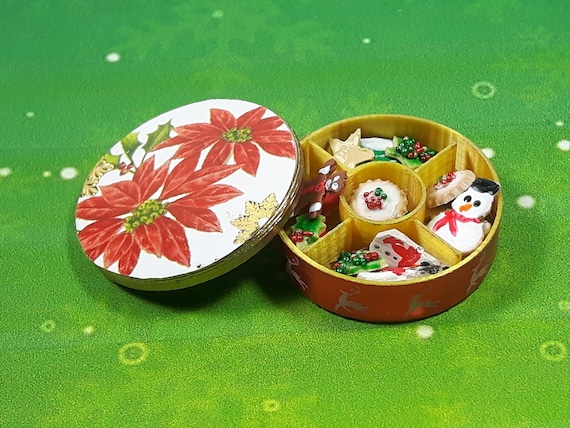 Christmas Cookie Tin With Assorted Cookies so Realistic but | Etsy