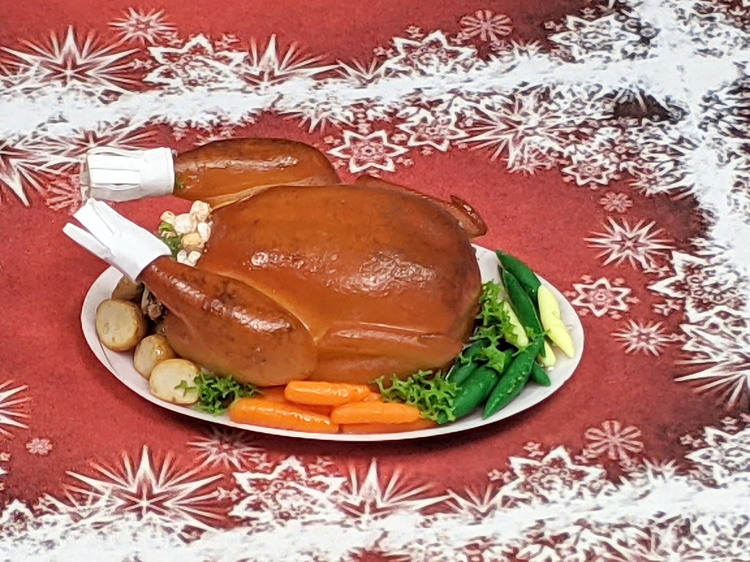 Christmas Turkey With Trimmings - 1:12 Scale Dollhouse Miniature - Etsy