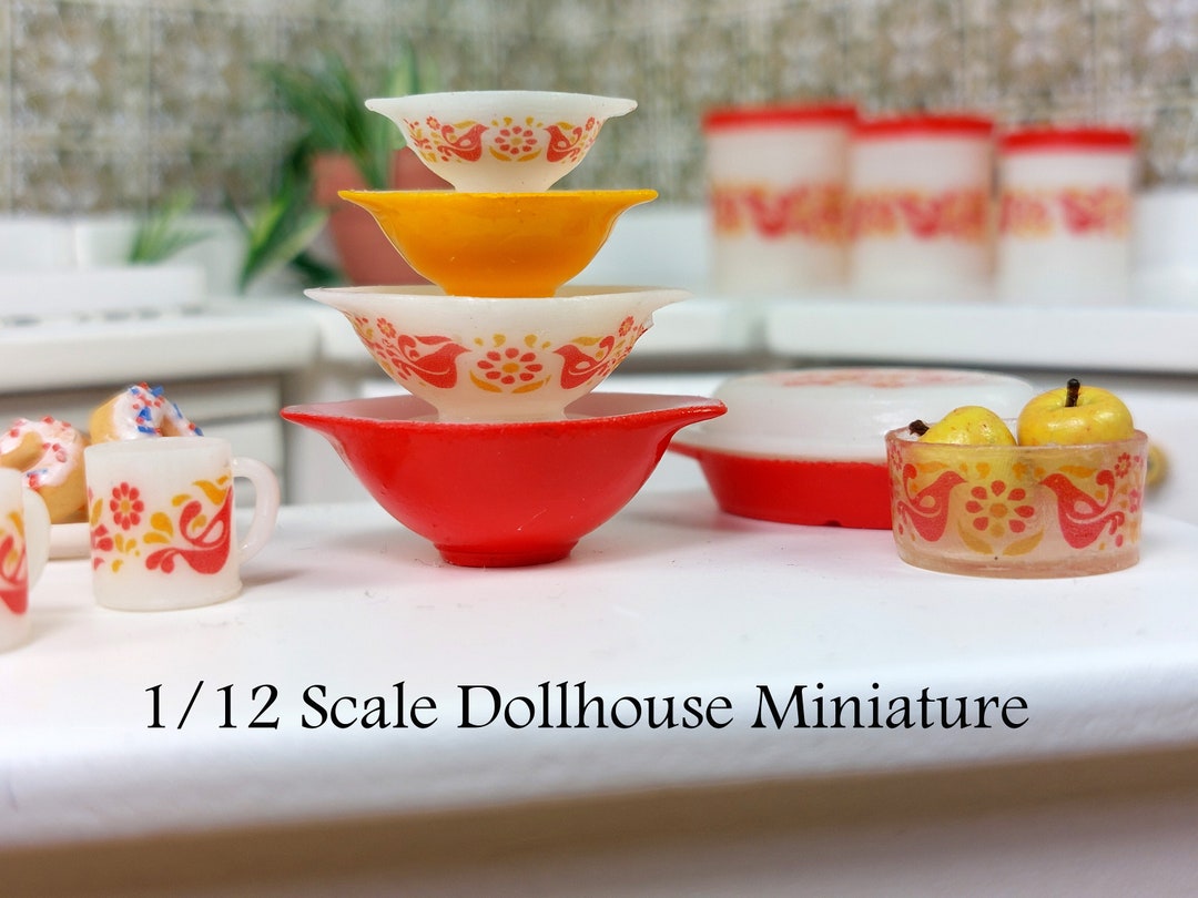 Cinderella Lovebirds/friendship Pyrex Bowl Set - This is a 1:12 Scale ...