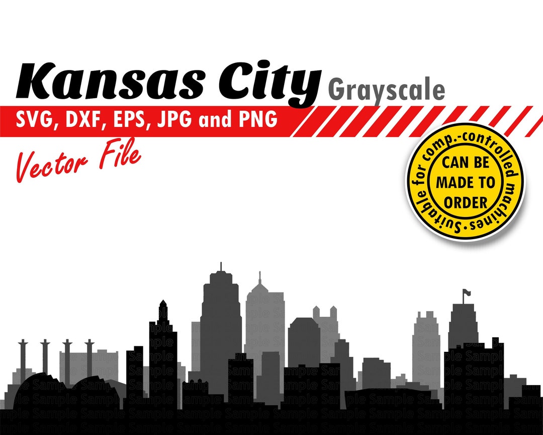 Kansas City Layered Skyline Svg, Eps, Dxf, Jpg, Png. City Silhouette ...