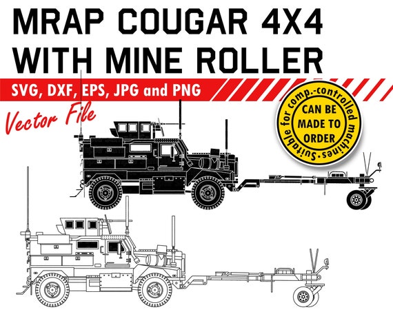 MRAP Cougar Mine Roller Svg Dxf Eps Jpg Png. Detailed 4x4 - Etsy