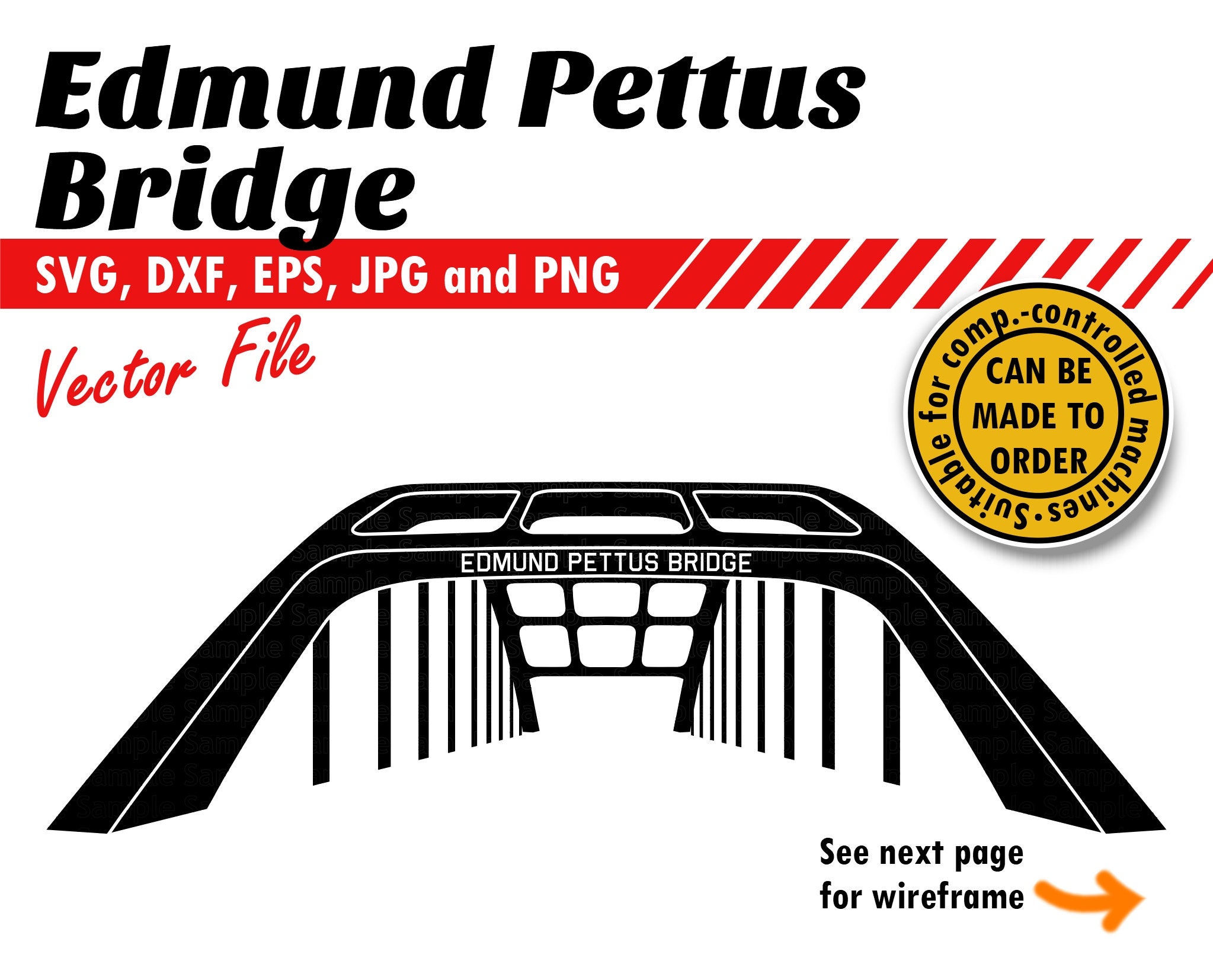 Edmund Pettus Bridge Svg, Dxf, Eps, Jpg, Png File | Alabama Through ...