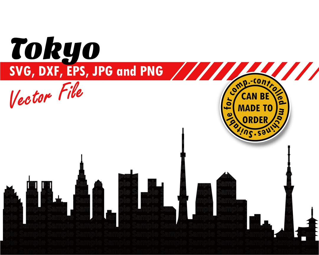 Tokyo Skyline Svg, Eps, Dxf, Jpg, Png. City Silhouette Clipart & Cut ...