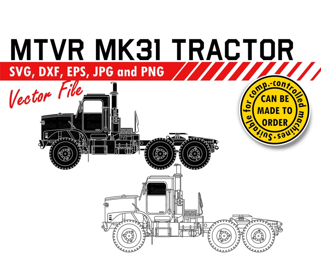 MK31 Tractor Svg, Dxf, Eps, Jpg, Png. MTVR 6x6 Truck for Cutting ...