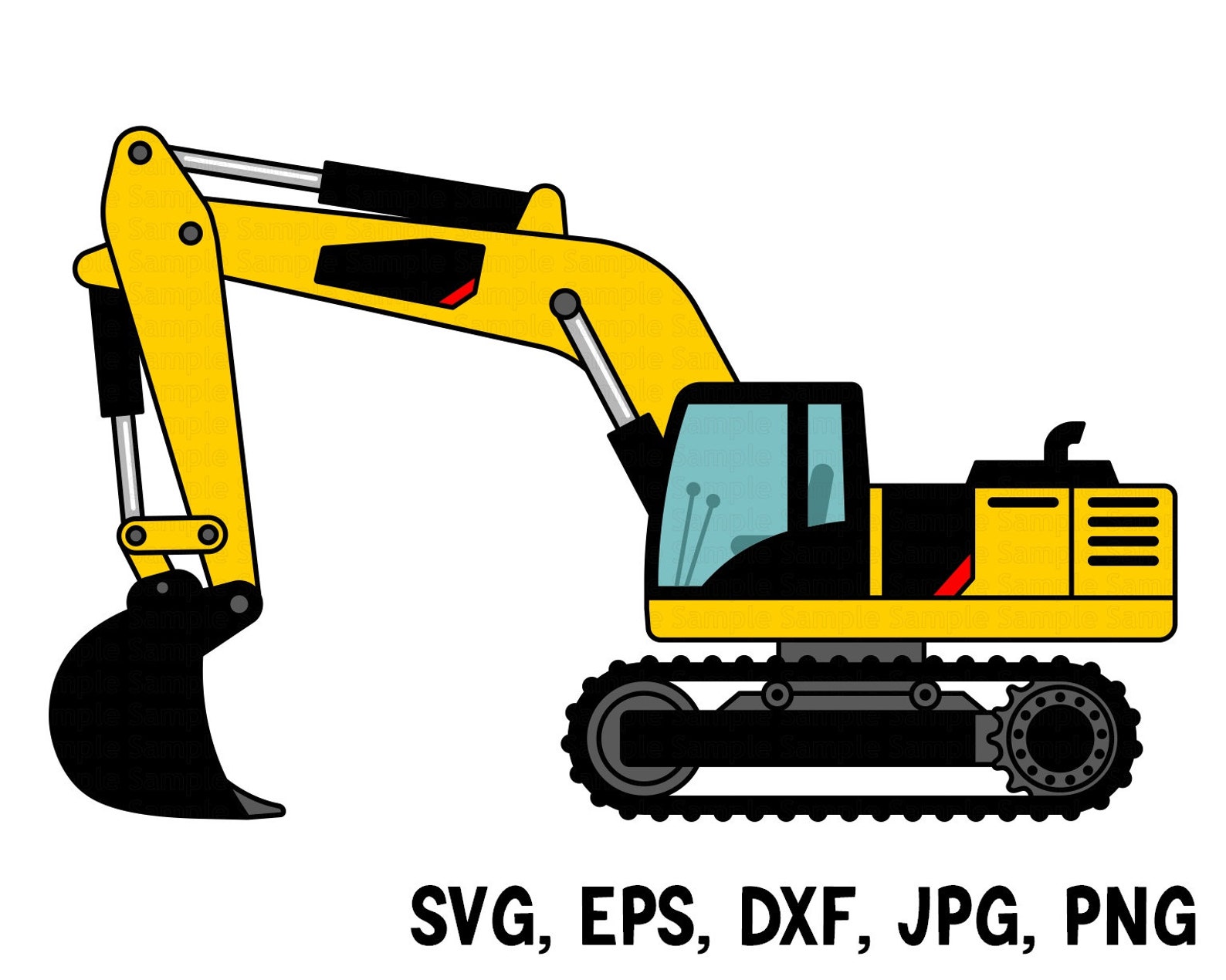 Bagger Svg Dxf Eps Jpg Png. Digger Machine Clipart Cutting - Etsy Schweiz
