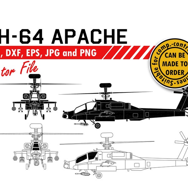 Apache Helicopter Png - Etsy