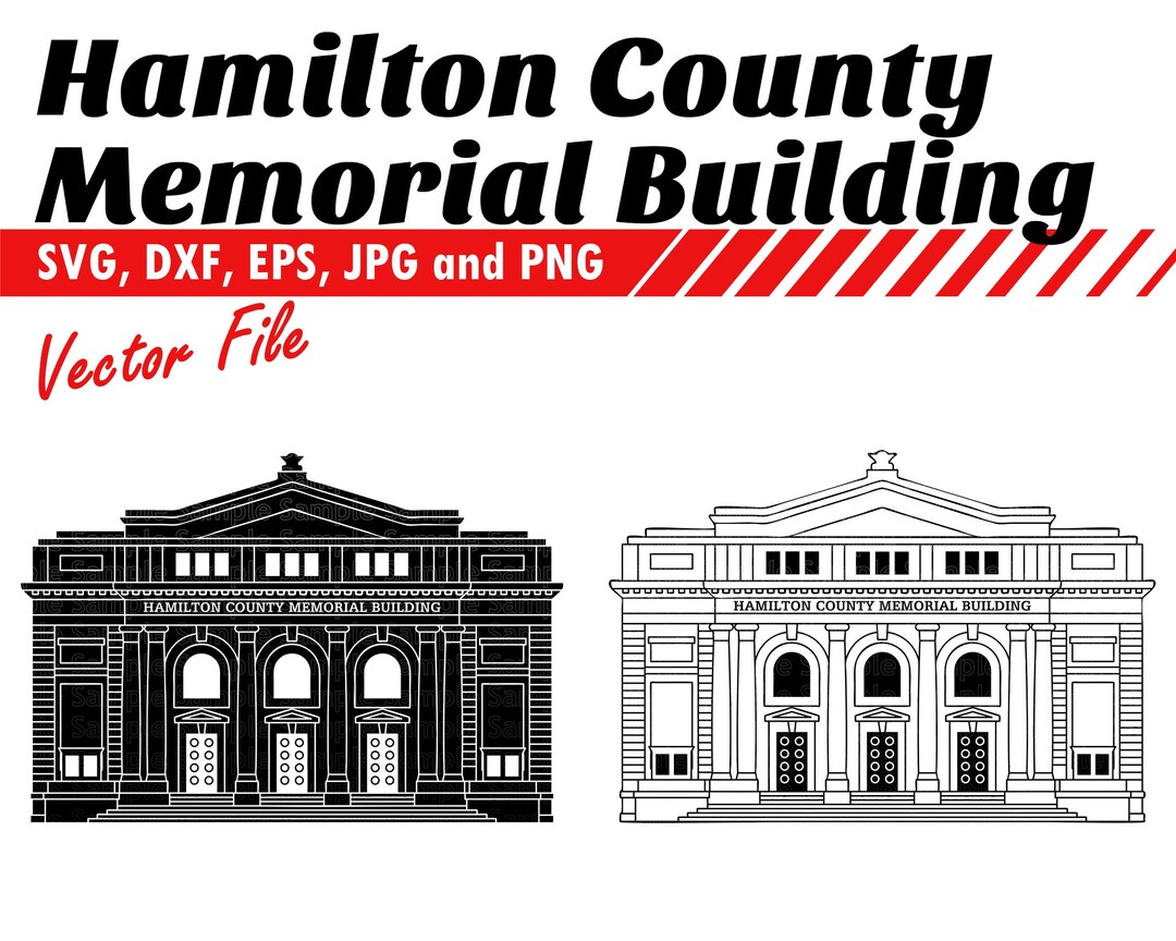 Hamilton County Memorial Building Svg, Dxf, Eps, Jpg, Png. Ohio ...