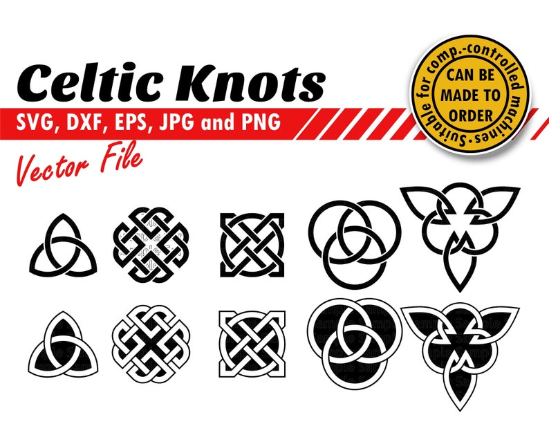 Celtic Knots Svg Dxf Eps Jpg & Png. Endless Mystic Knots | Etsy