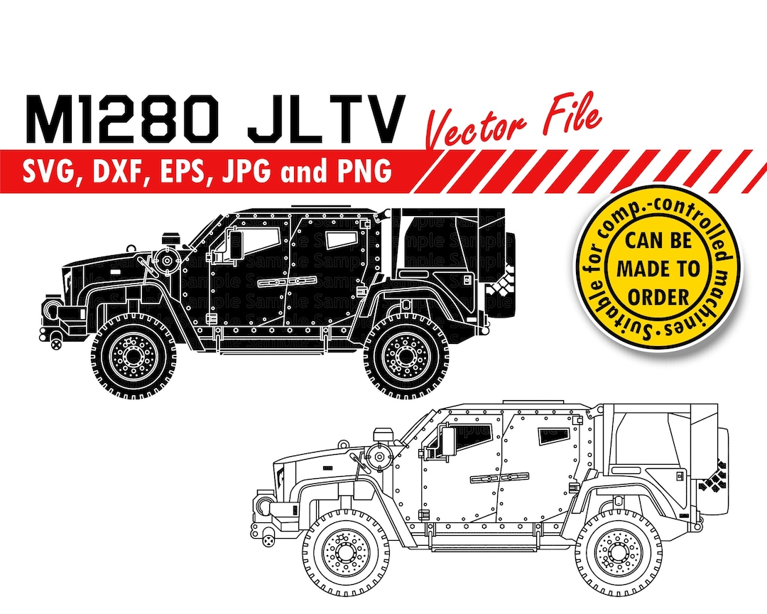 JLTV M1280 Svg, Dxf, Eps, Jpg, Png. Military 4x4 off Road Vehicle for ...