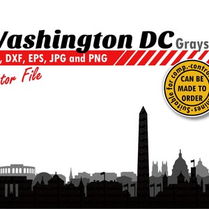 Washington DC Layered Skyline Svg, Dxf, Eps, Jpg, Png. Cityscape ...