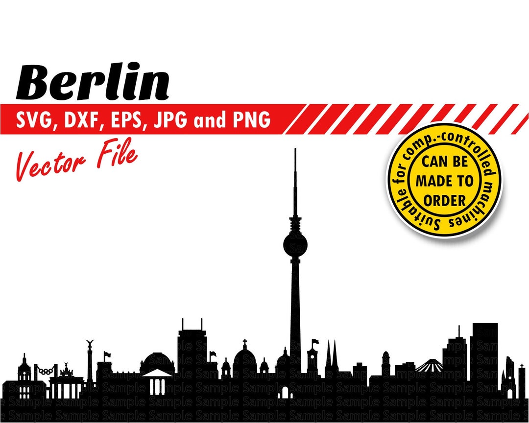 Berlin Skyline Svg, Dxf, Png, Jpg, Eps. City Silhouette Printing ...