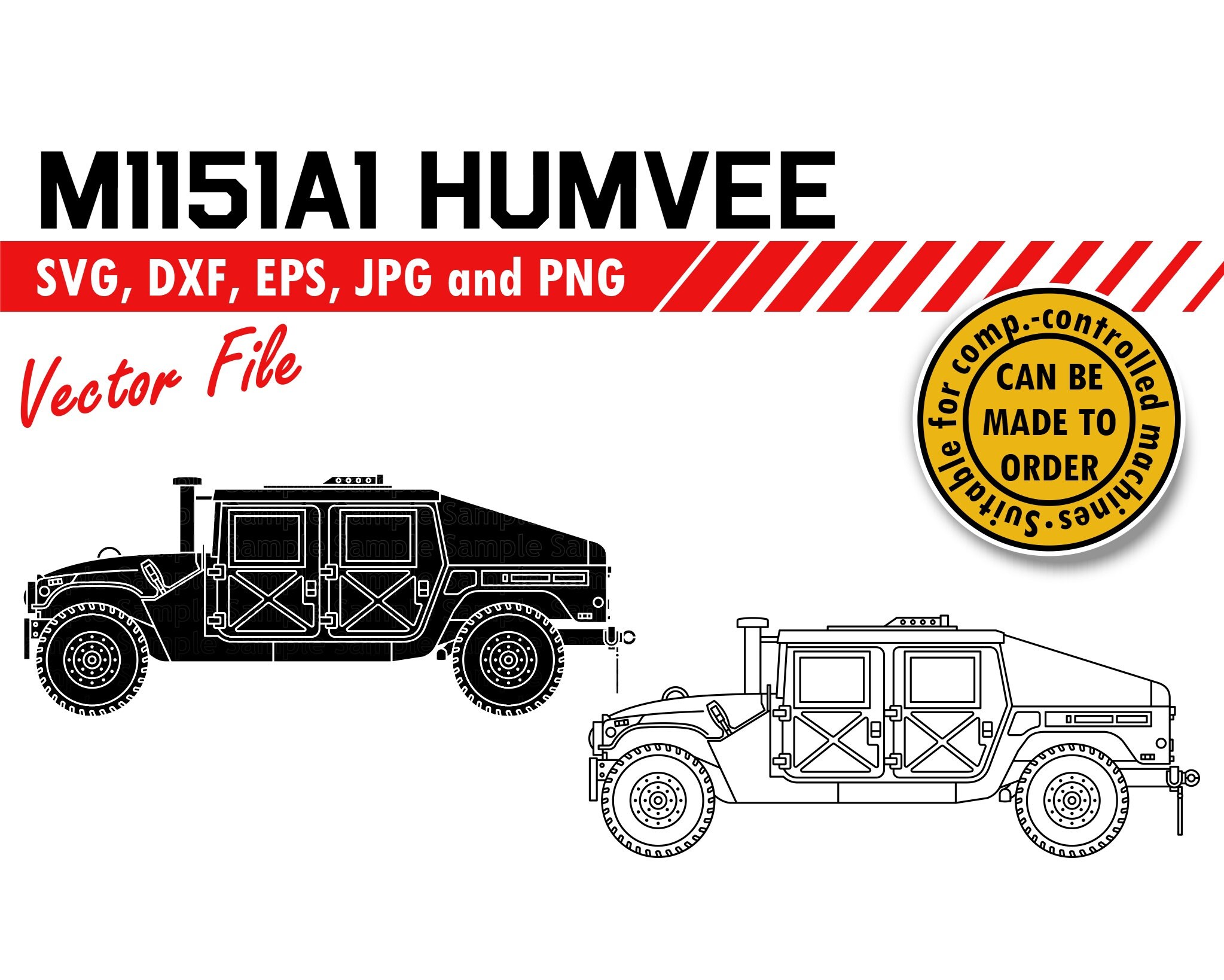 M1151A1 Humvee Svg Dxf Eps Jpg Png. Truck Silhouette | Etsy