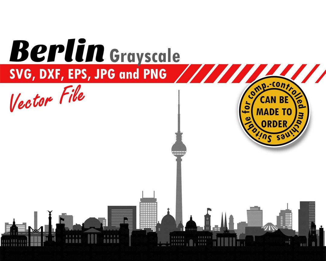 Berlin Layered Skyline Svg, Dxf, Png, Jpg, Eps. City Silhouette Clipart ...