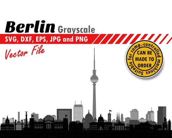 Berlin Layered Skyline Svg Dxf Png Jpg Eps. City | Etsy