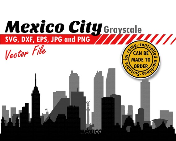 Mexico City Layered Skyline Svg Eps Dxf Jpg Png. City | Etsy