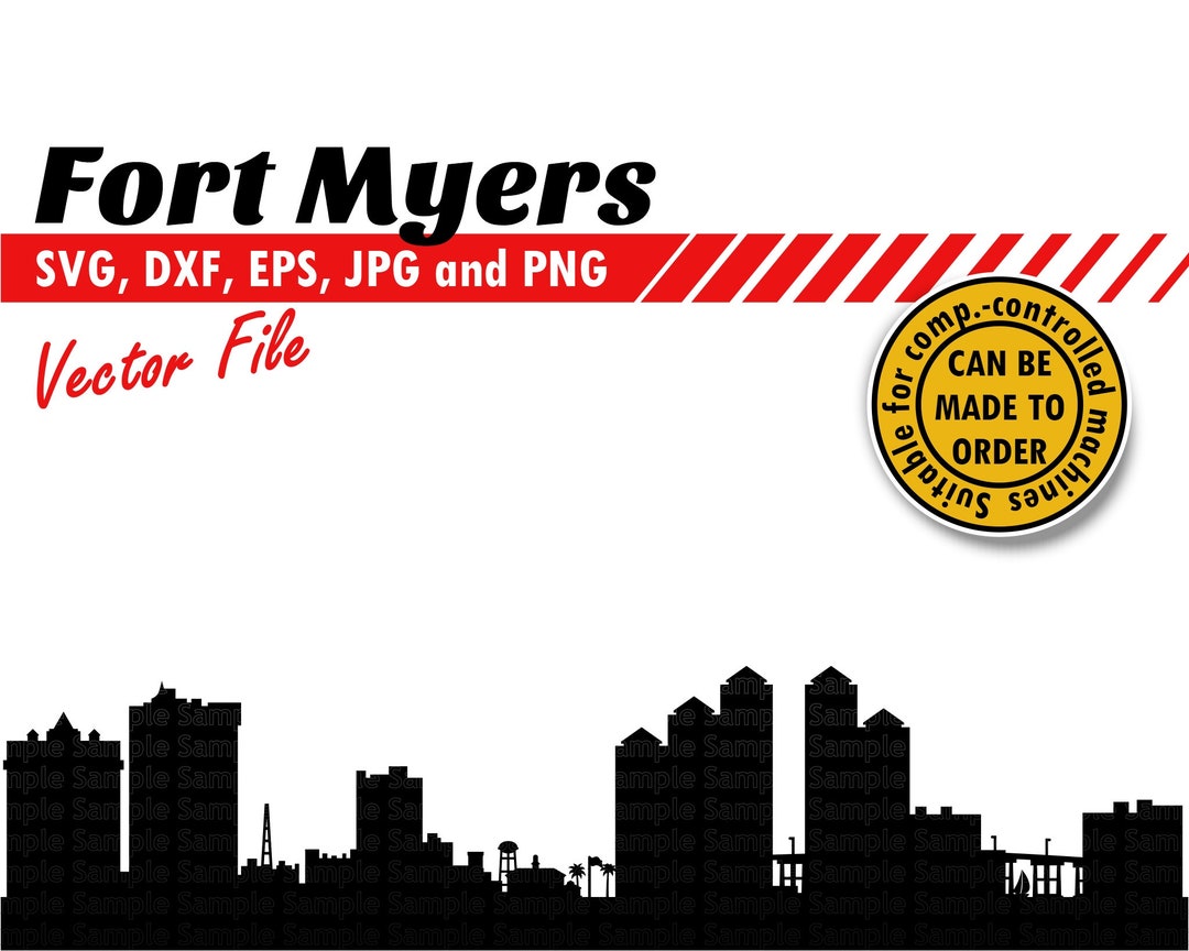 Fort Myers Skyline Svg, Dxf, Eps, Jpg, Png. City Silhouette Clipart ...