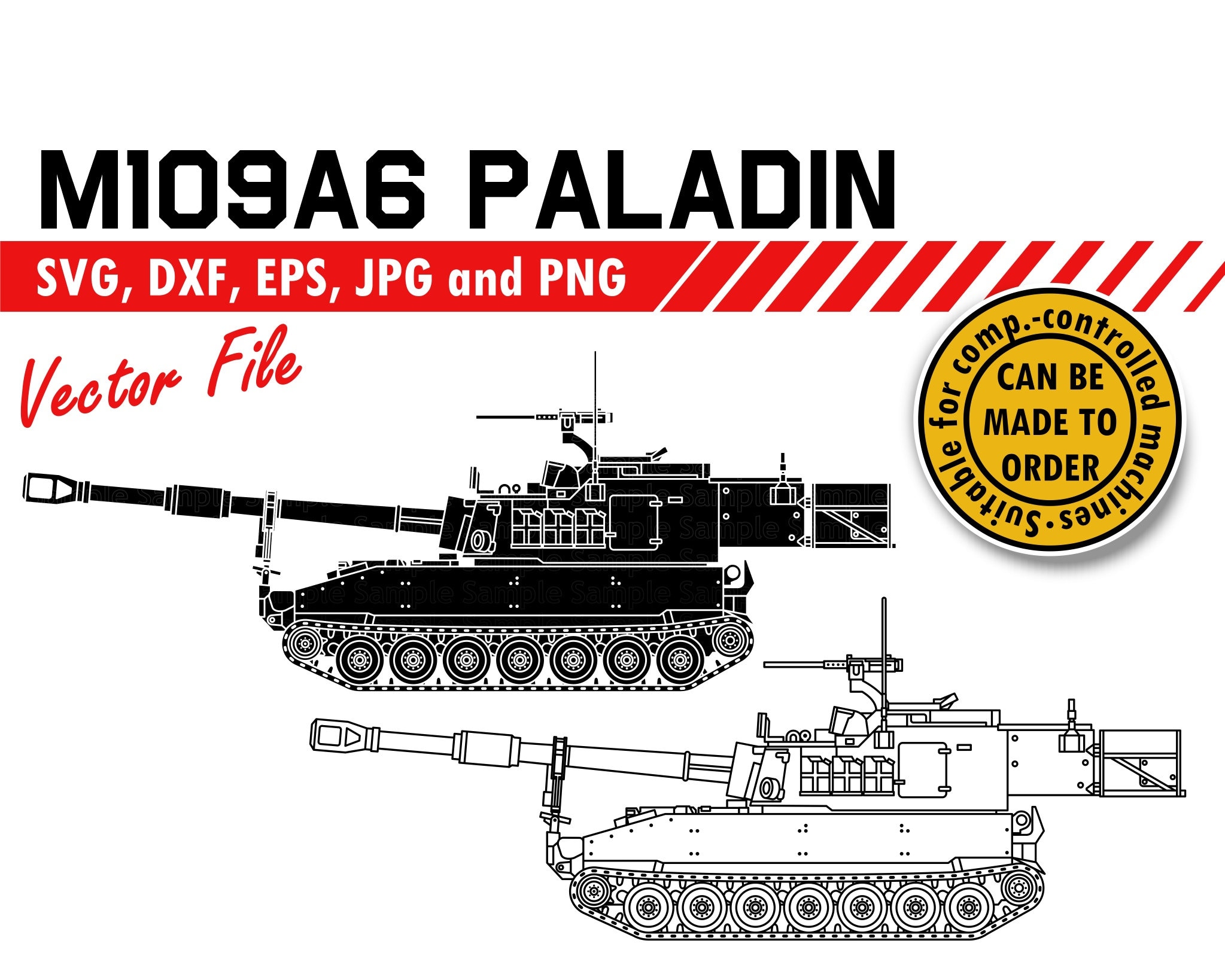 M109A6 Paladin Howitzer Svg Dxf Eps Jpg Png File. Military - Etsy Hong Kong