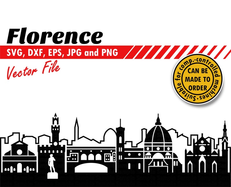 Florence Skyline Svg, Dxf, Eps, Jpg, Png. City Silhouette for Cutting ...