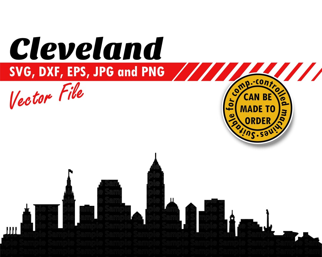 Cleveland Skyline Svg, Dxf, Eps, Jpg, Png. City Silhouette Clipart ...