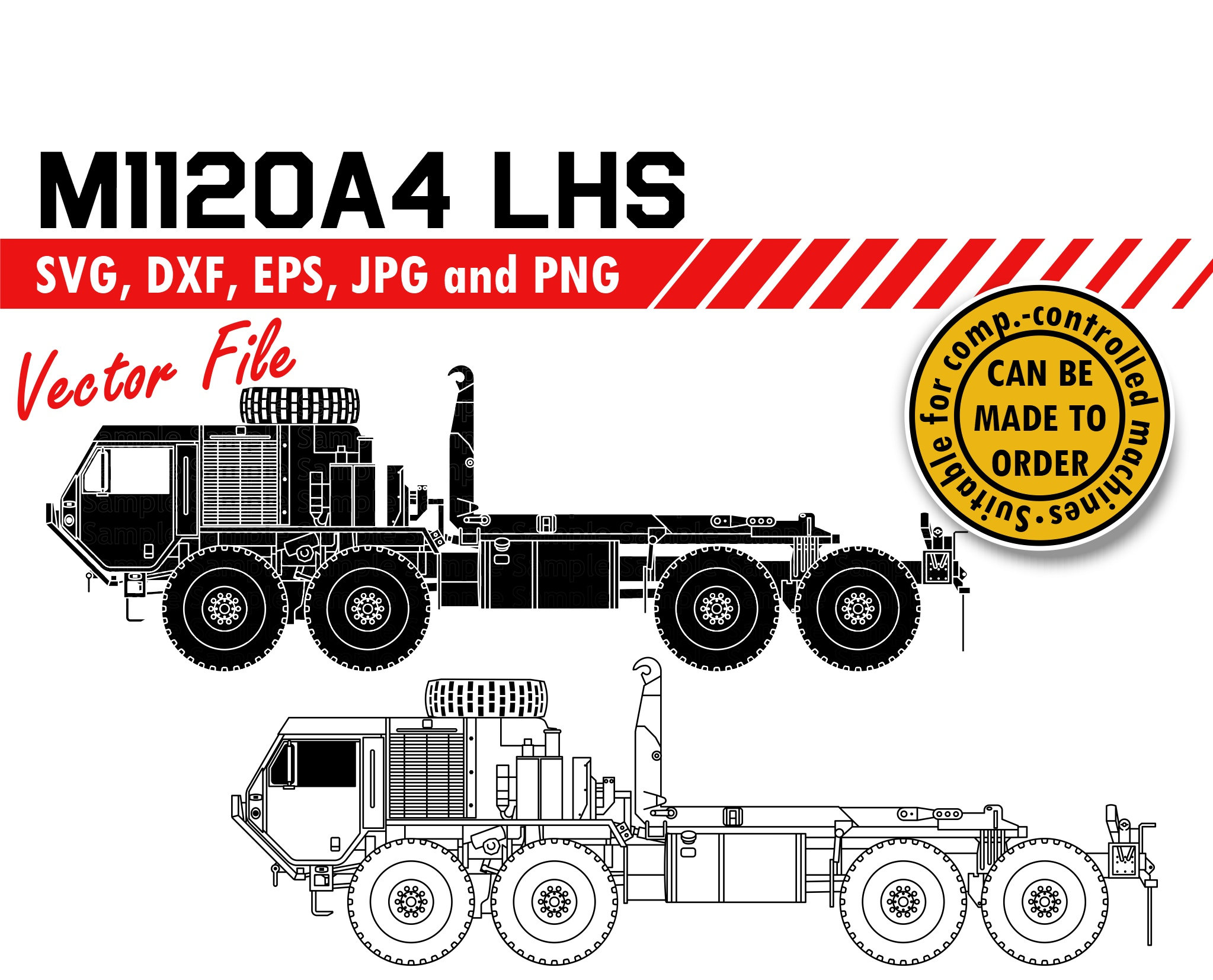 M1120A4 LHS HEMTT Svg Dxf Eps Jpg Png. 8x8 Truck Clipart & | Etsy