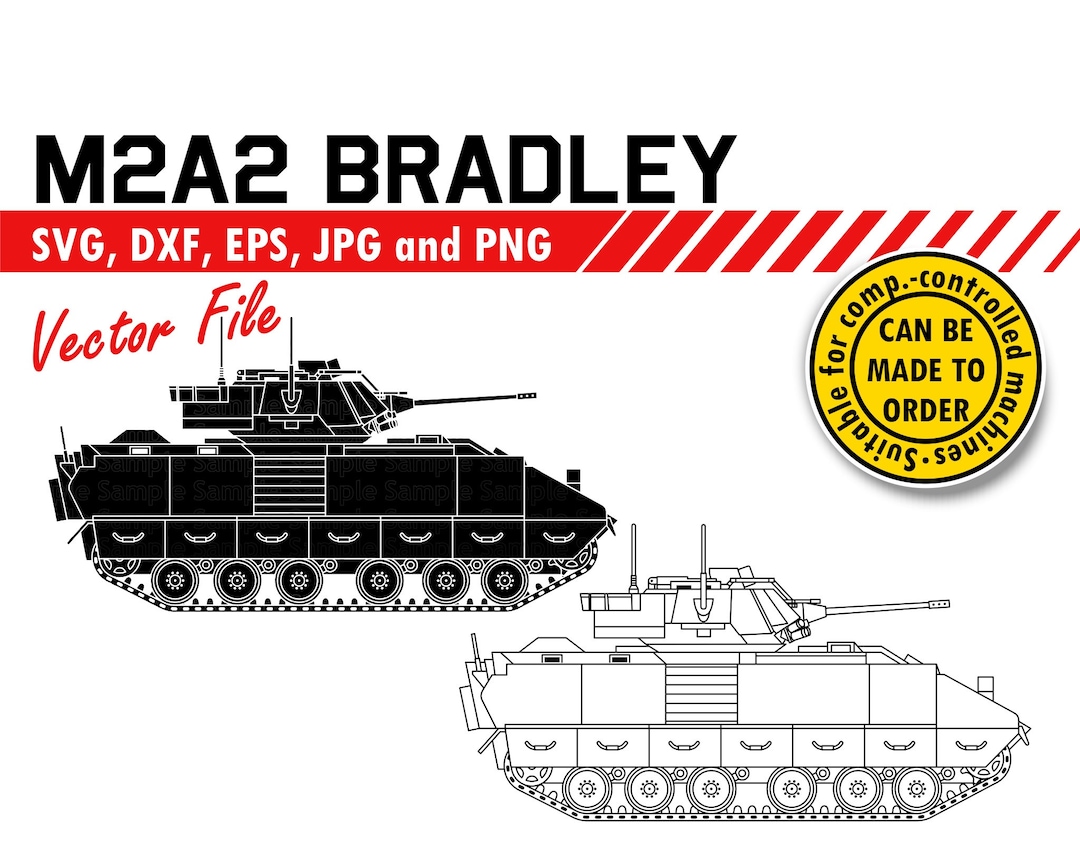 M2A2 Bradley Svg, Dxf, Eps, Jpg, Png. Blueprint Infantry Fighting ...