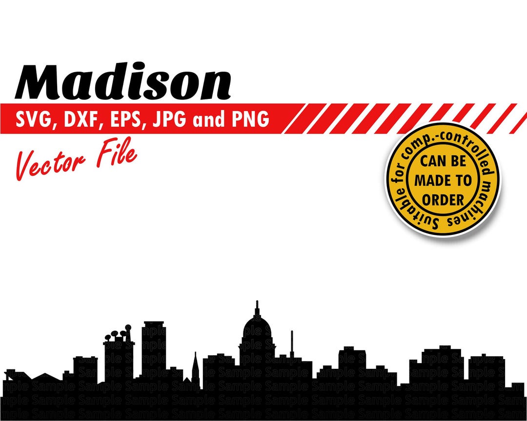Madison Skyline Svg, Eps, Dxf, Jpg, Png File. Cityscape for Machine ...
