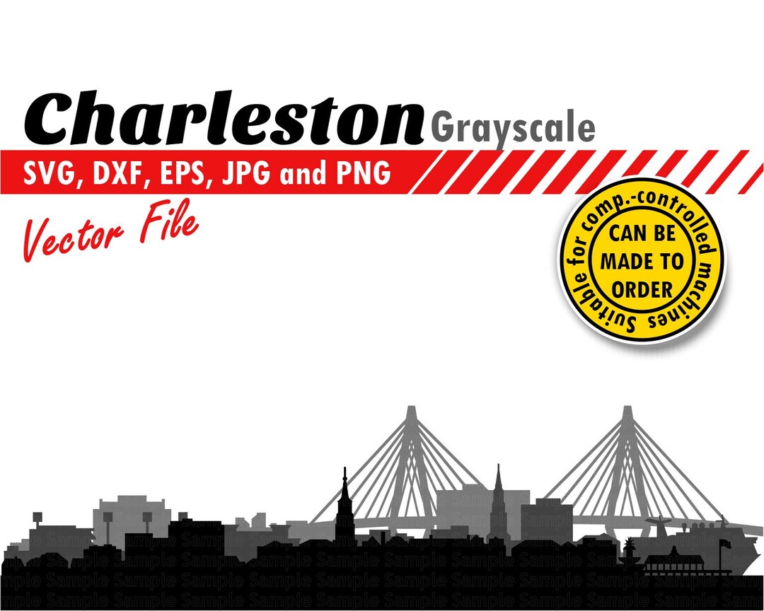 Charleston Layered Skyline Svg, Dxf, Eps, Jpg, Png File. City ...