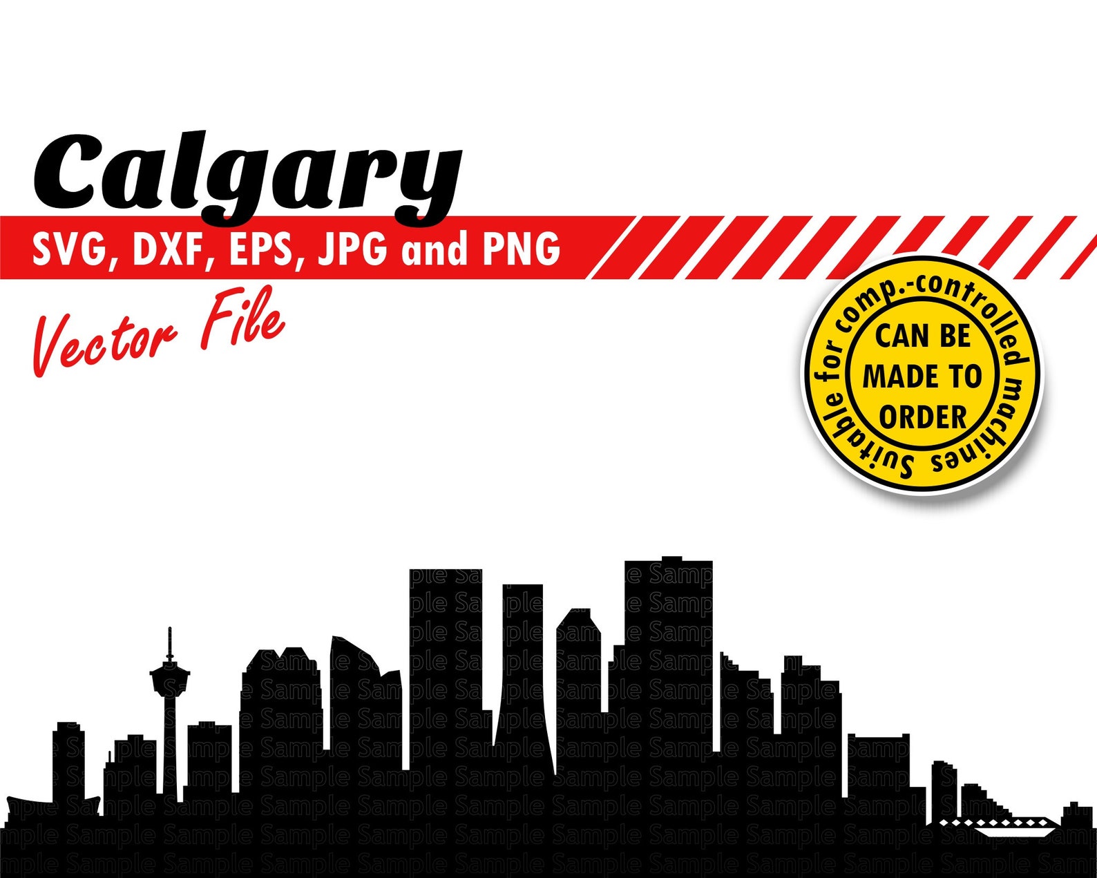 Calgary Skyline Svg Eps Dxf Jpg Png. City Silhouette for - Etsy