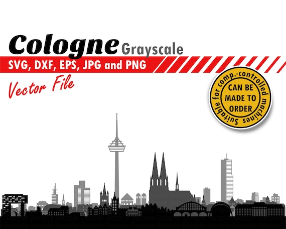 Cologne Layered Skyline Svg. Dxf Png Jpg Eps. Detailed City | Etsy